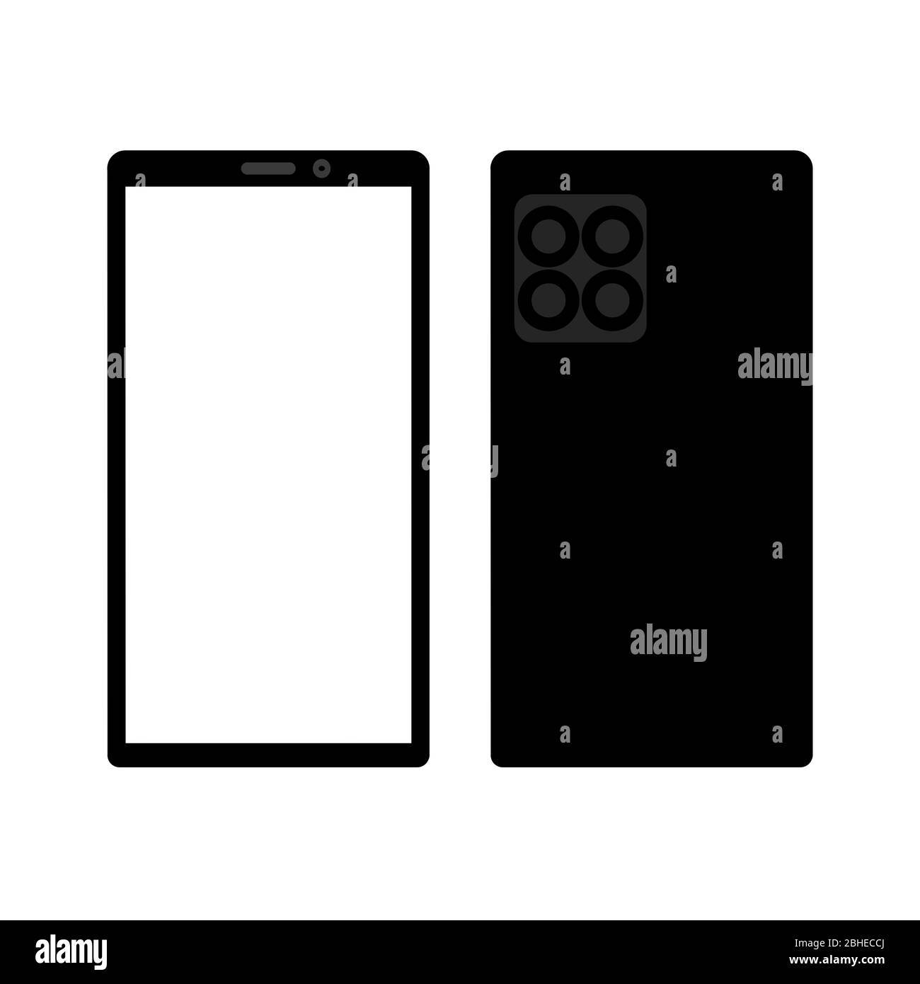 The design of the smartphone on both sides. Display and back side with ...