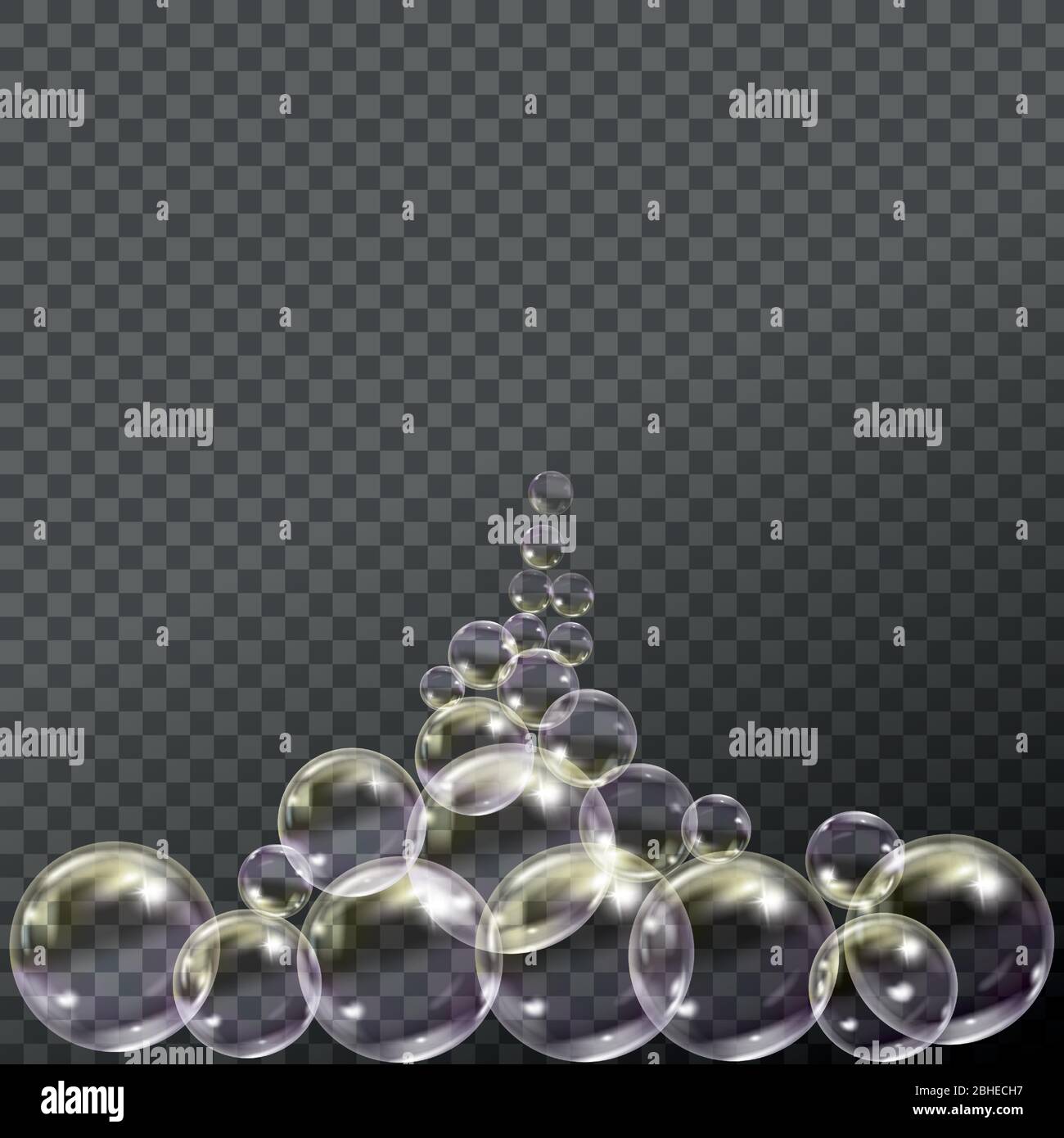 Flying transparent soap bubbles on checkered background Stock Vector ...