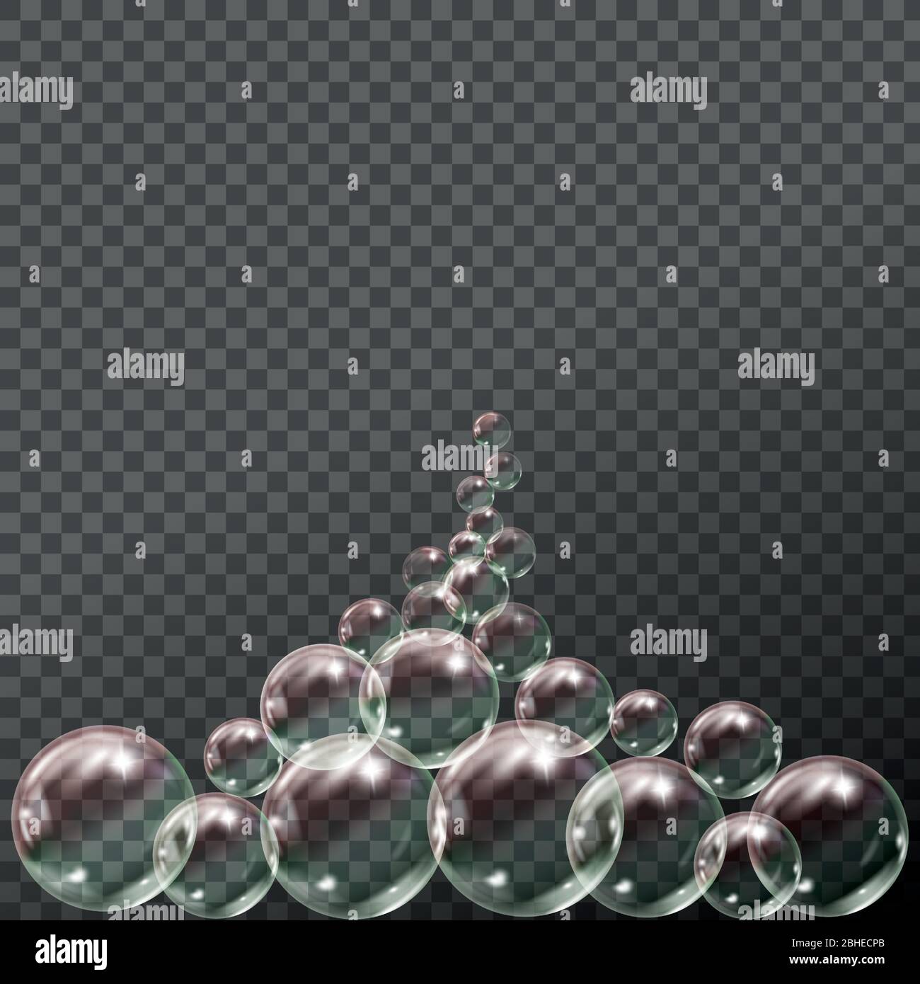 Flying transparent soap bubbles on checkered background Stock Vector ...