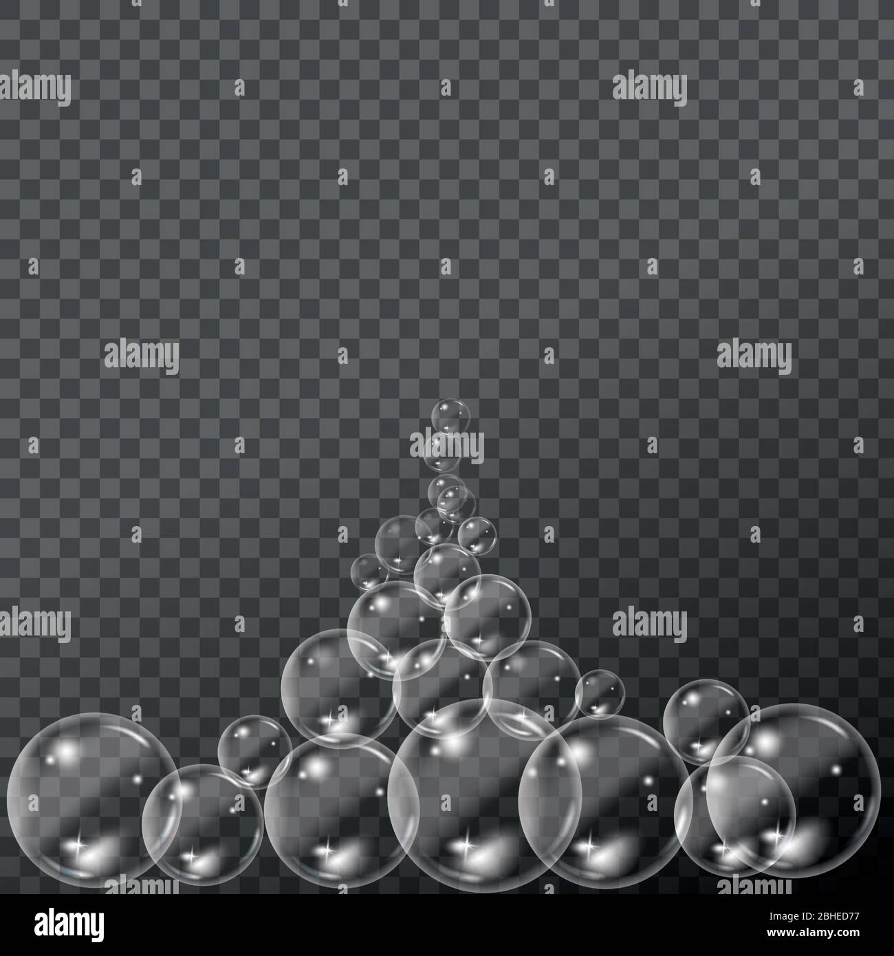 Flying transparent soap bubbles on checkered background Stock Vector ...