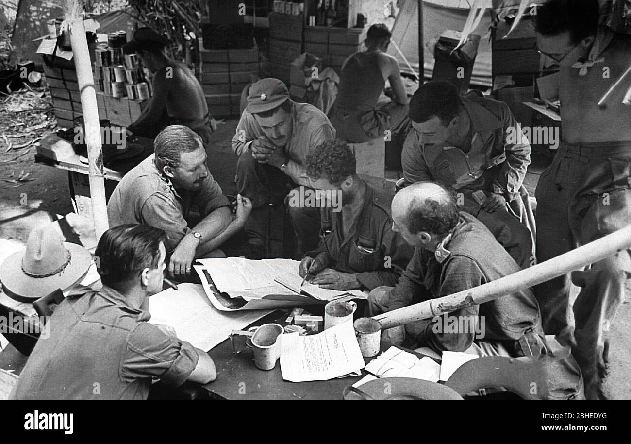 Scottish troops in Second World War. Brit HQ, Burma 1945 Stock Photo ...