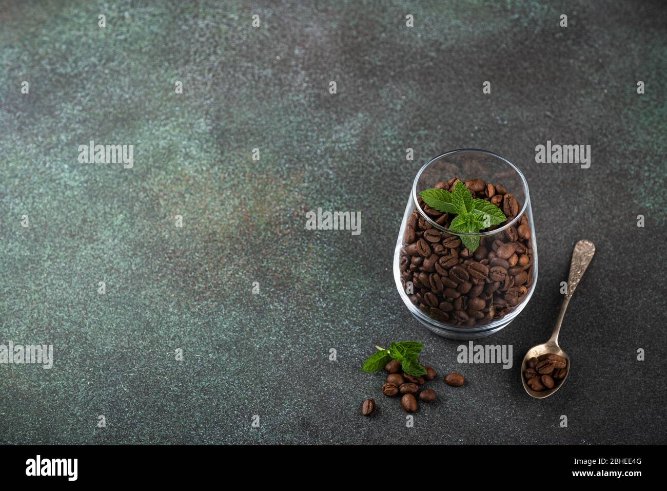 Coffee beans in glas Stock Photo - Alamy
