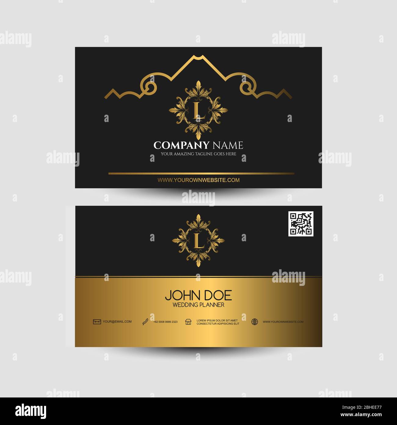 Business Card with golden color Stock Vector Image & Art - Alamy