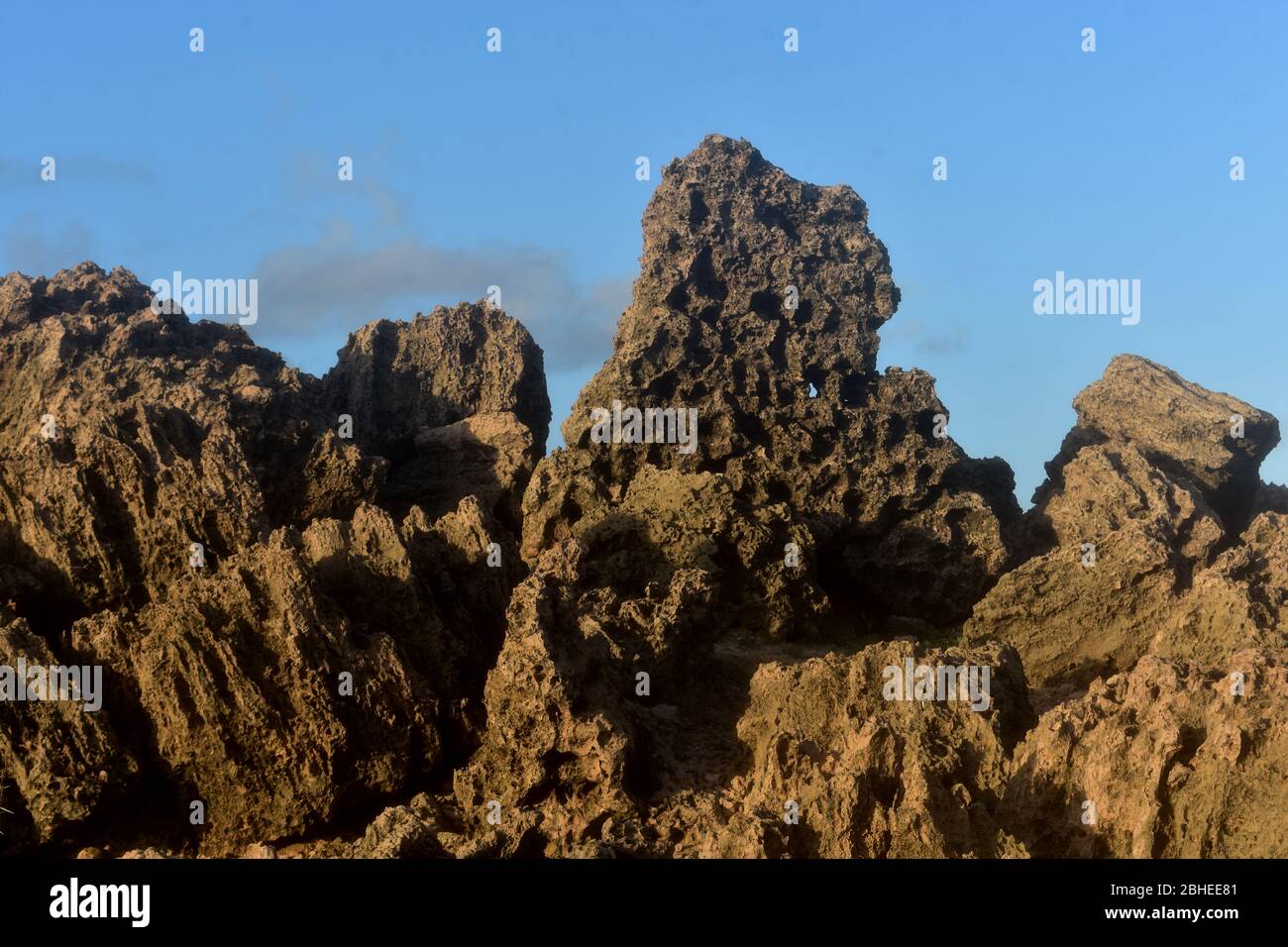 Volcanic rock formation up close in Aruba Stock Photo - Alamy
