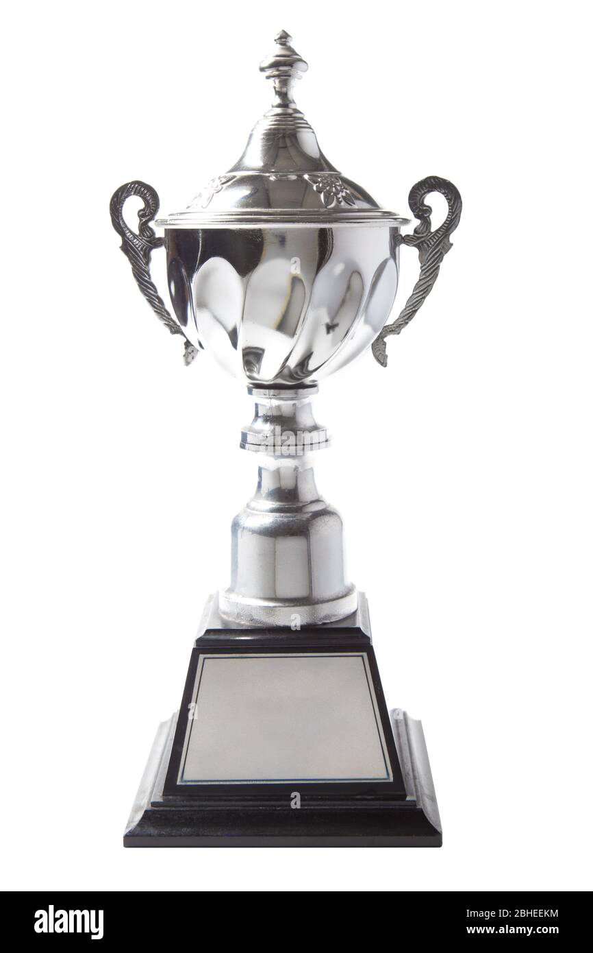 Silver trophy isolated on white background. Winning awards Stock Photo ...