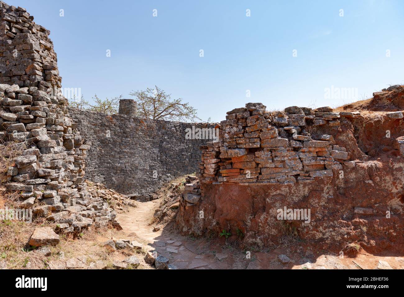 Ancient ruins of Great Zimbabwe (southern Africa) near Lake Mutirikwe ...
