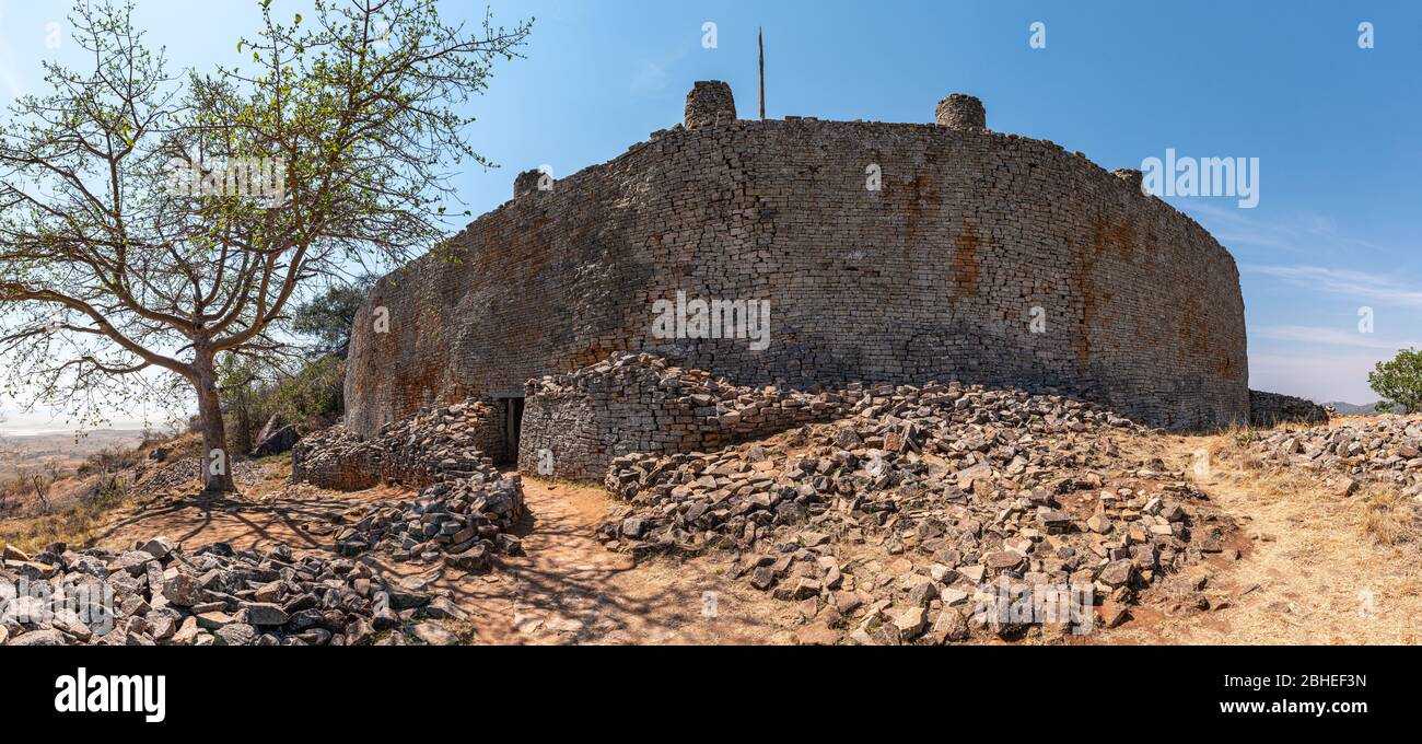 Ancient ruins of Great Zimbabwe (southern Africa) near Lake Mutirikwe ...