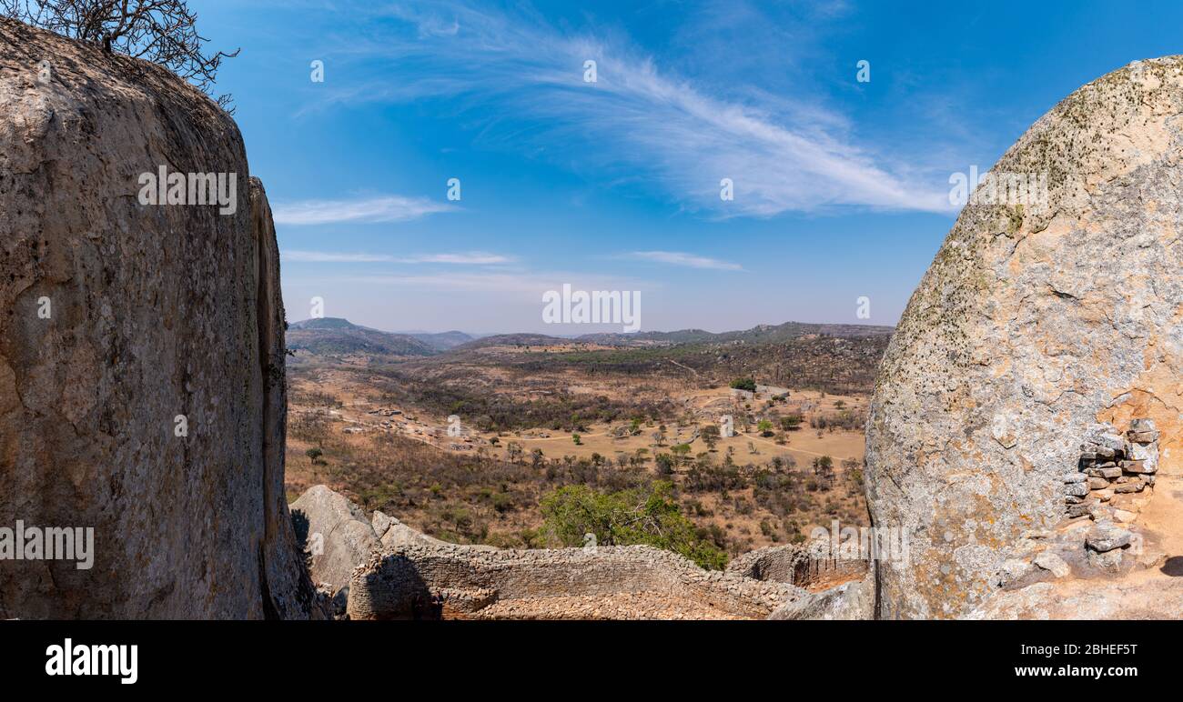 Ancient ruins of Great Zimbabwe (southern Africa) near Lake Mutirikwe ...
