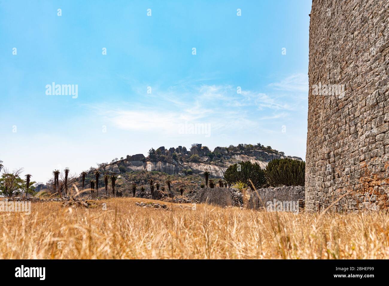 Ancient ruins of Great Zimbabwe (southern Africa) near Lake Mutirikwe ...