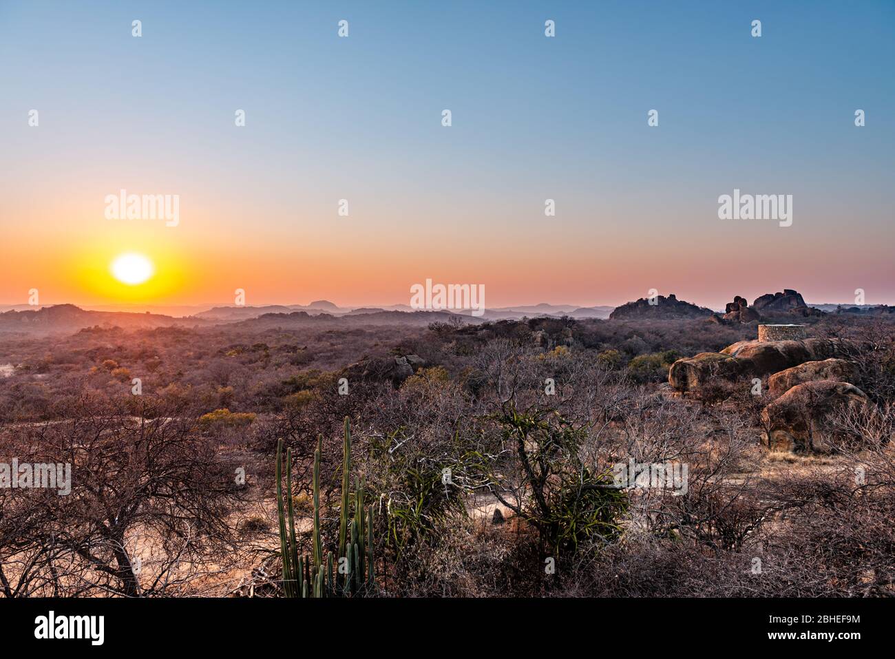 Beautiful sunrise in Matopos National Park (southern Zimbabwe Stock ...