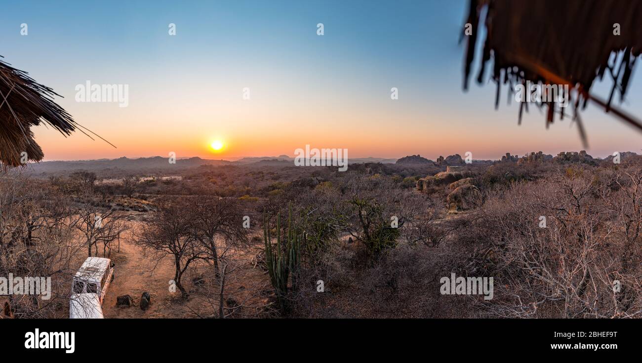 Beautiful sunrise in Matopos National Park (southern Zimbabwe Stock ...
