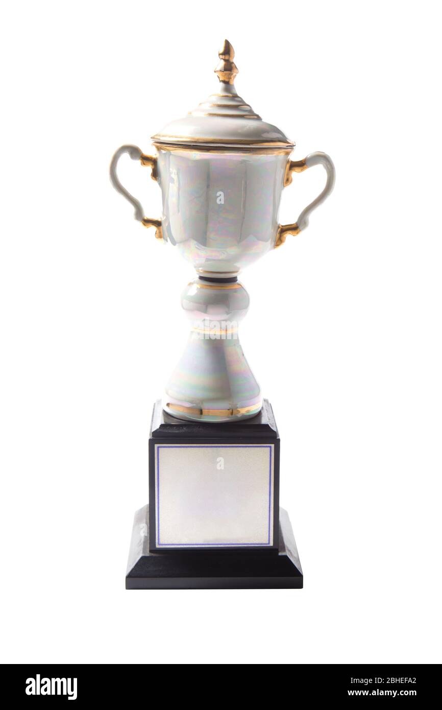 Marble trophy isolated on white background. Winning awards Stock Photo ...