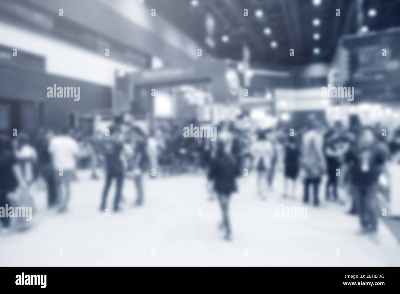 Abstract blurred event exhibition with people background, business ...