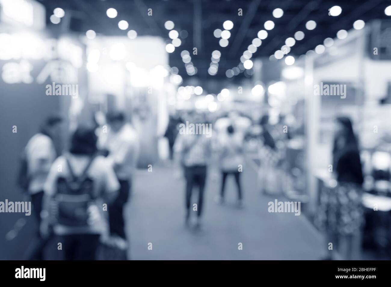 Abstract blurred event exhibition with people background, business ...