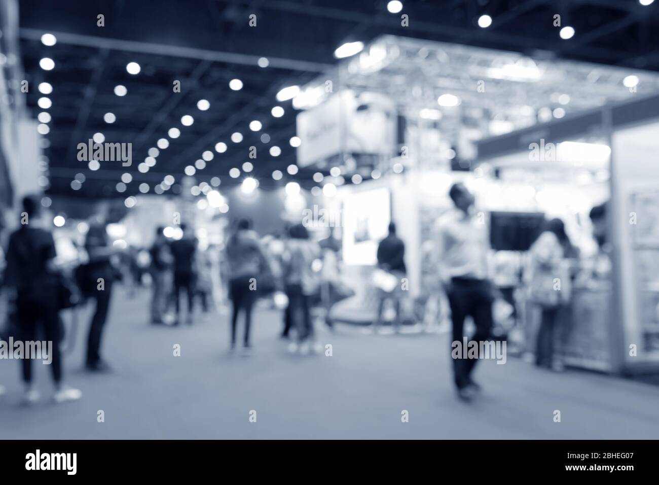 Abstract blurred event exhibition with people background, business ...