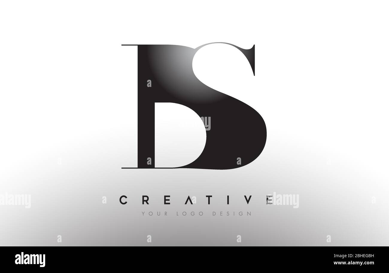 BS letter design logo logotype icon concept with serif font and classic ...