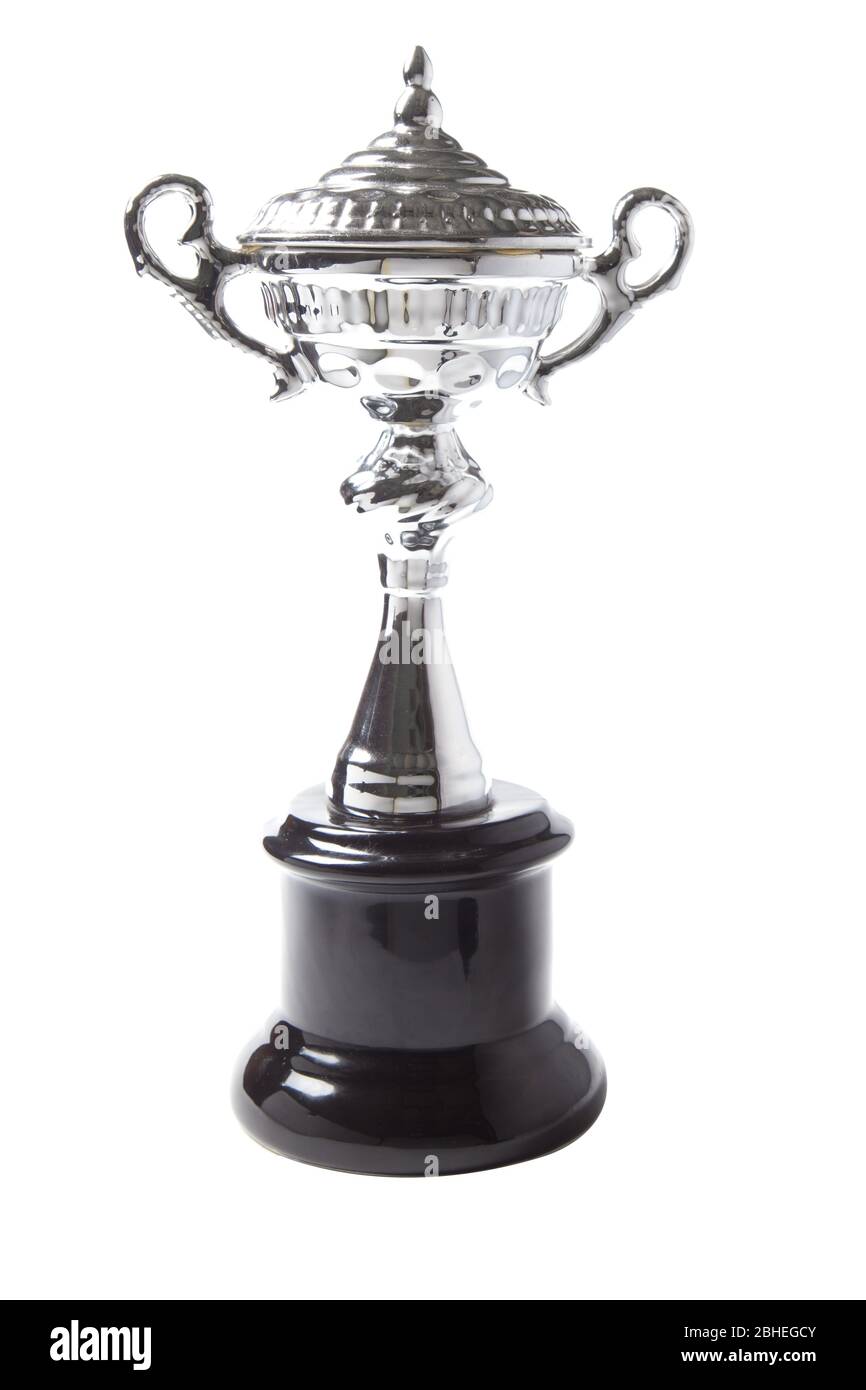 Silver trophy isolated on white background. Winning awards Stock Photo ...