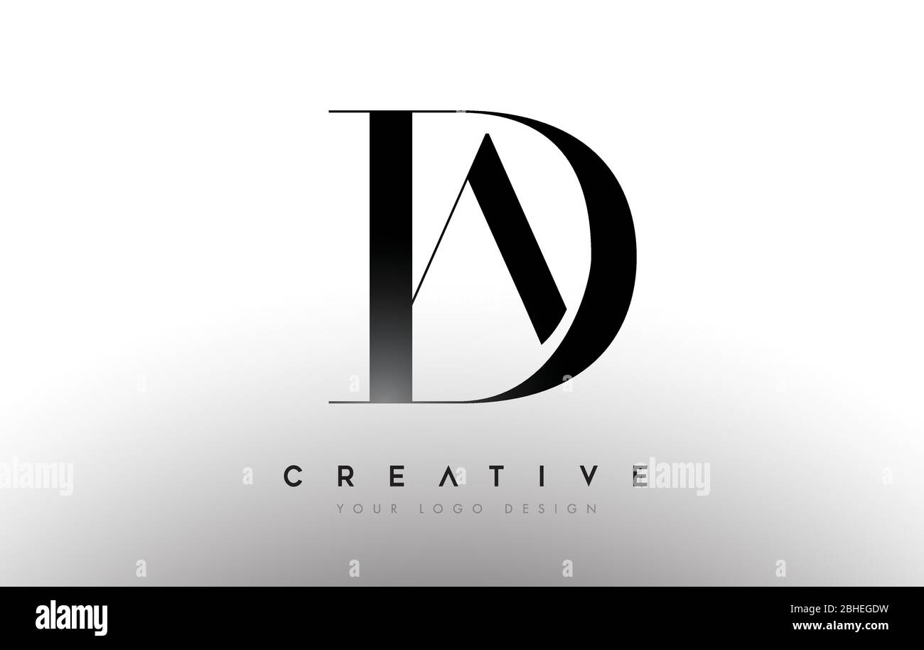 DA ad letter design logo logotype icon concept with serif font and ...