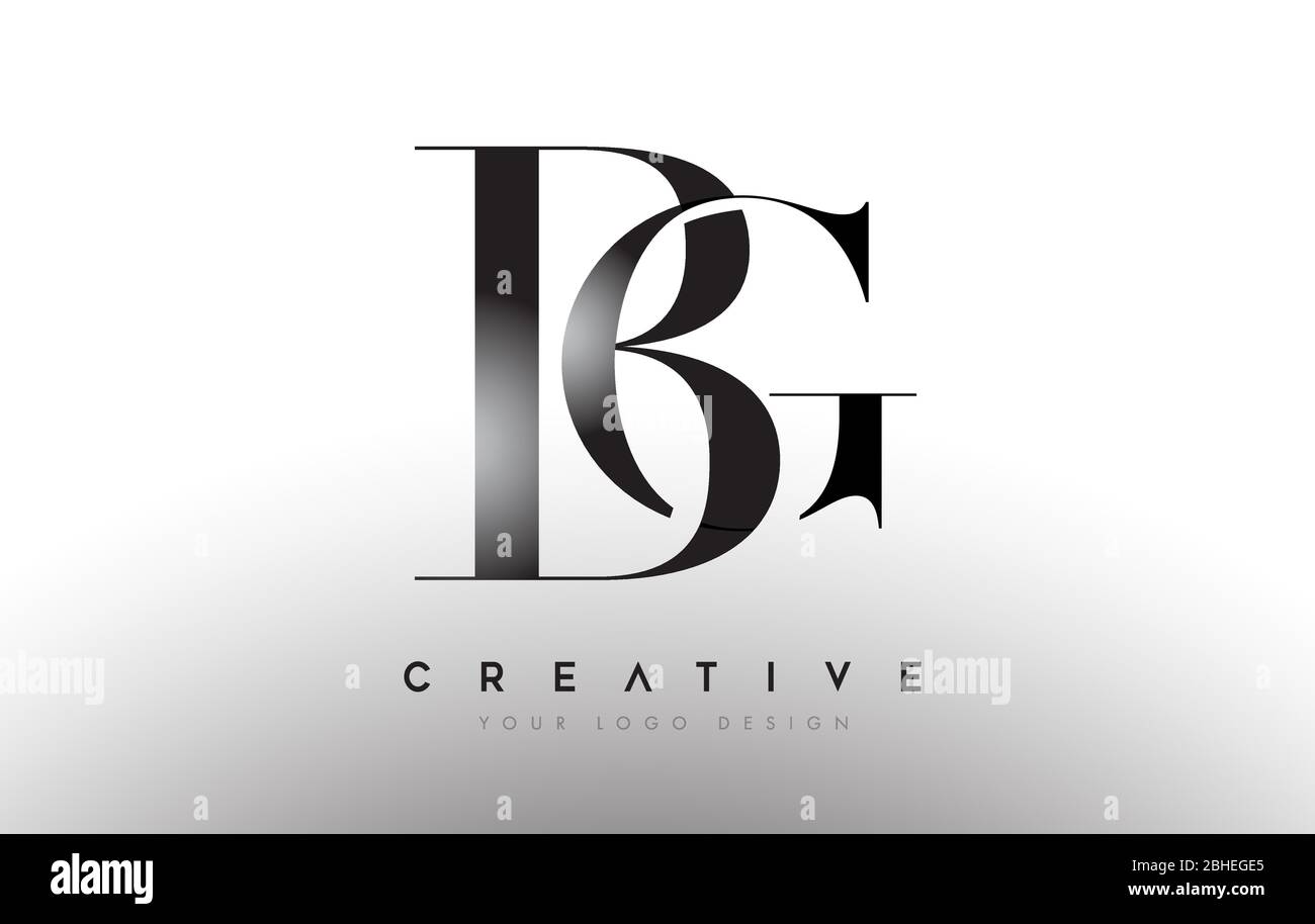 BG GB letter design logo logotype icon concept with serif font and ...