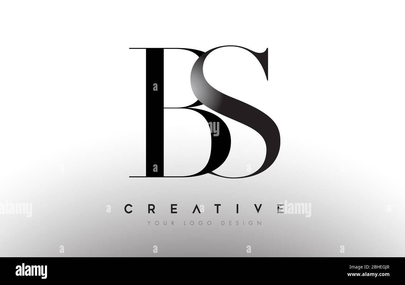 BS letter design logo logotype icon concept with serif font and classic ...
