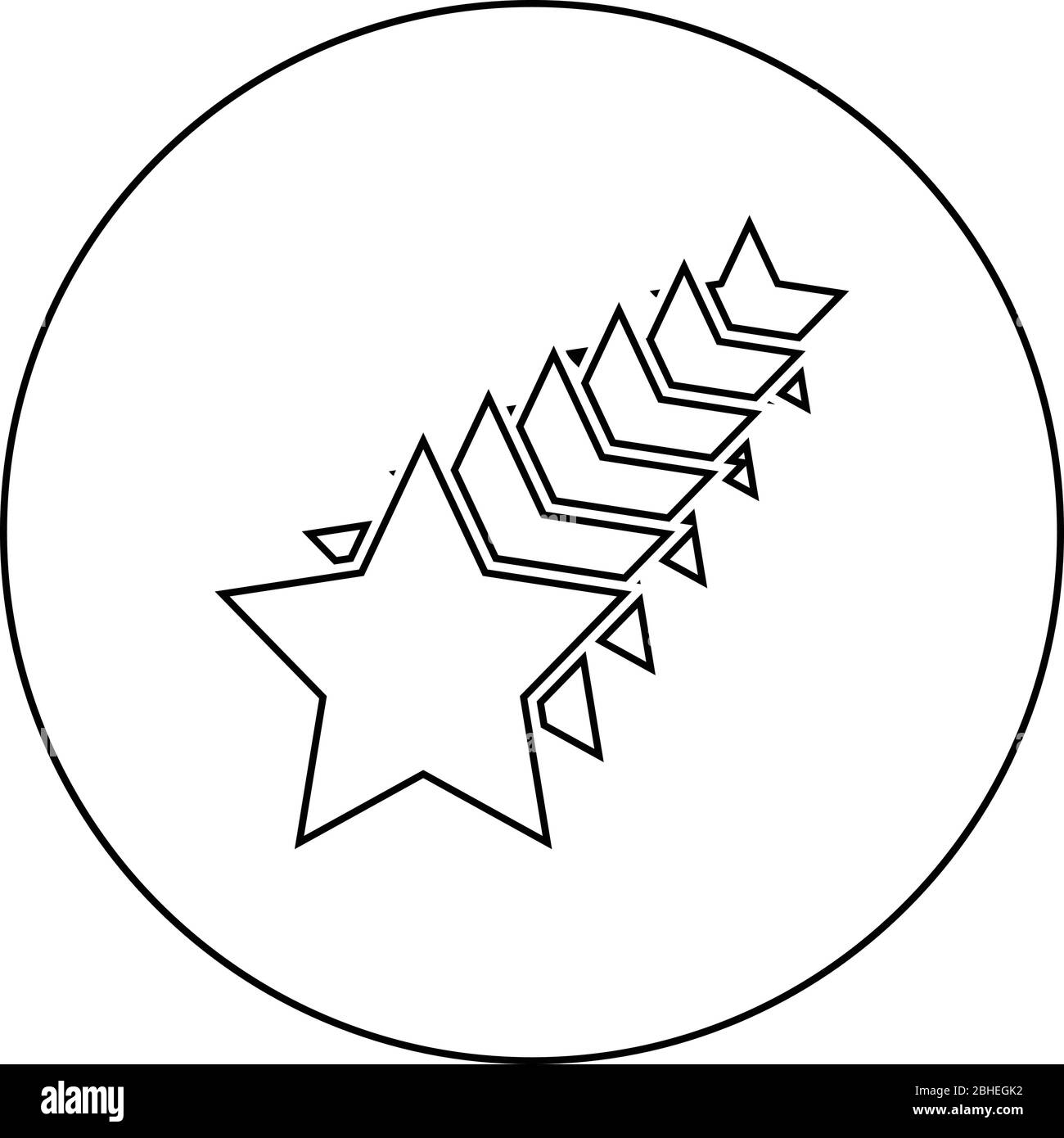 Six stars Star concept icon in circle round outline black color vector ...