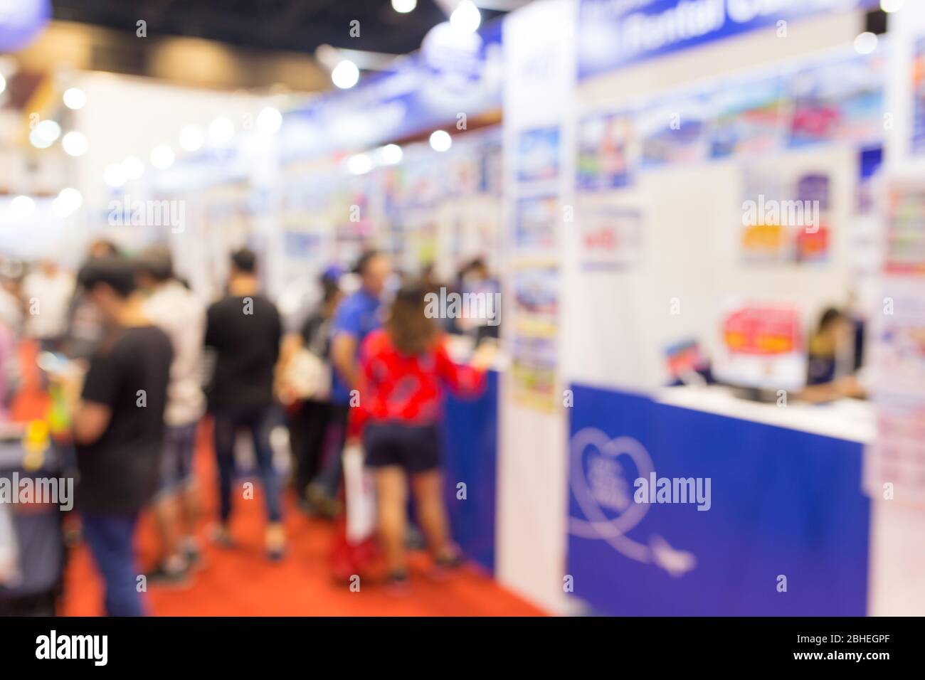 Abstract blurred event exhibition with people background, business ...