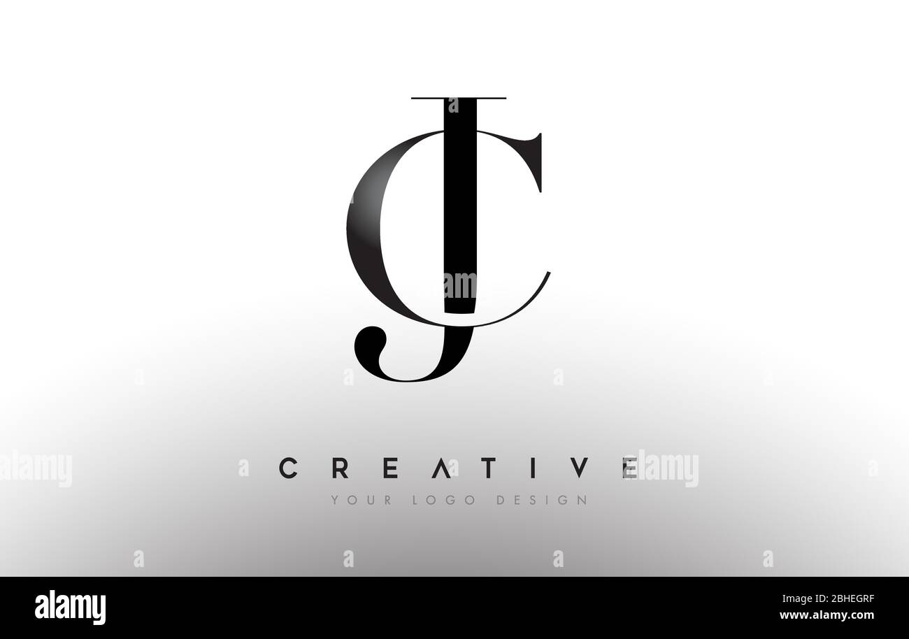 CJ JC letter design logo logotype icon concept with serif font and classic elegant style look ...