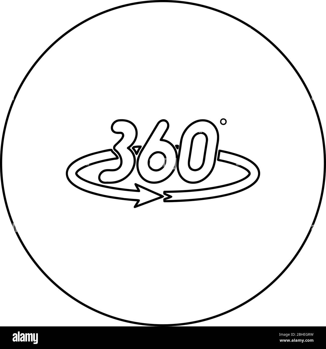 360 degree rotation arrow Concept full view icon in circle round ...