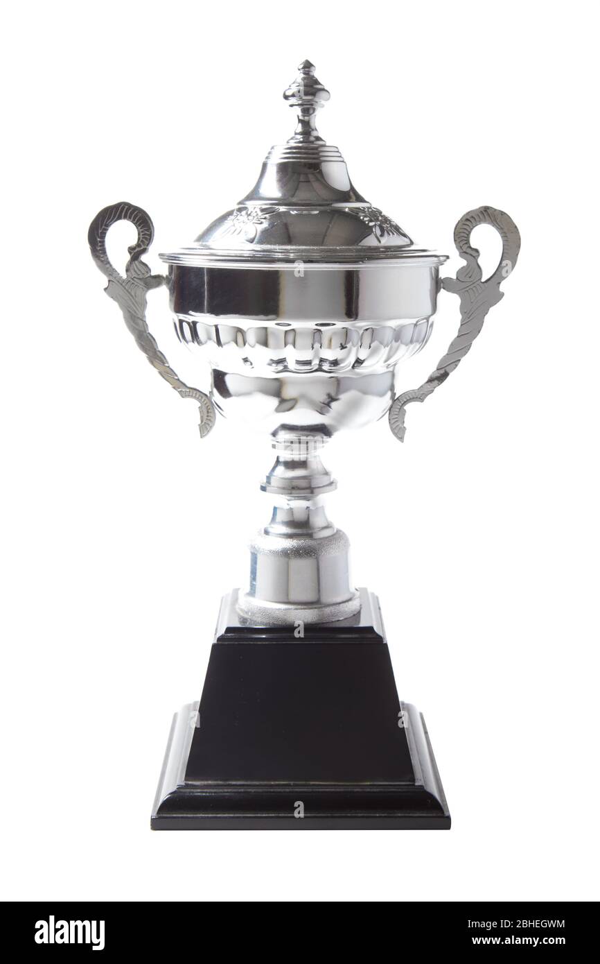 Silver trophy isolated on white background. Winning awards Stock Photo ...