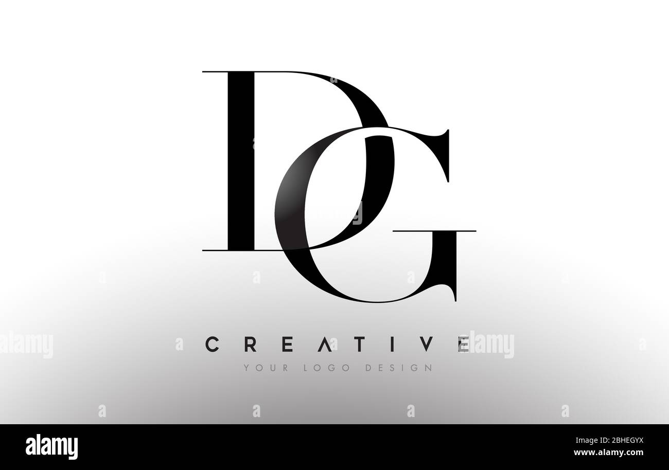 DG gd letter design logo logotype icon concept with serif font and ...