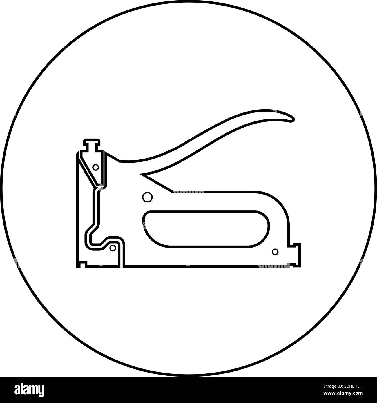 Construction stapler Working tools Gun for building icon in circle ...