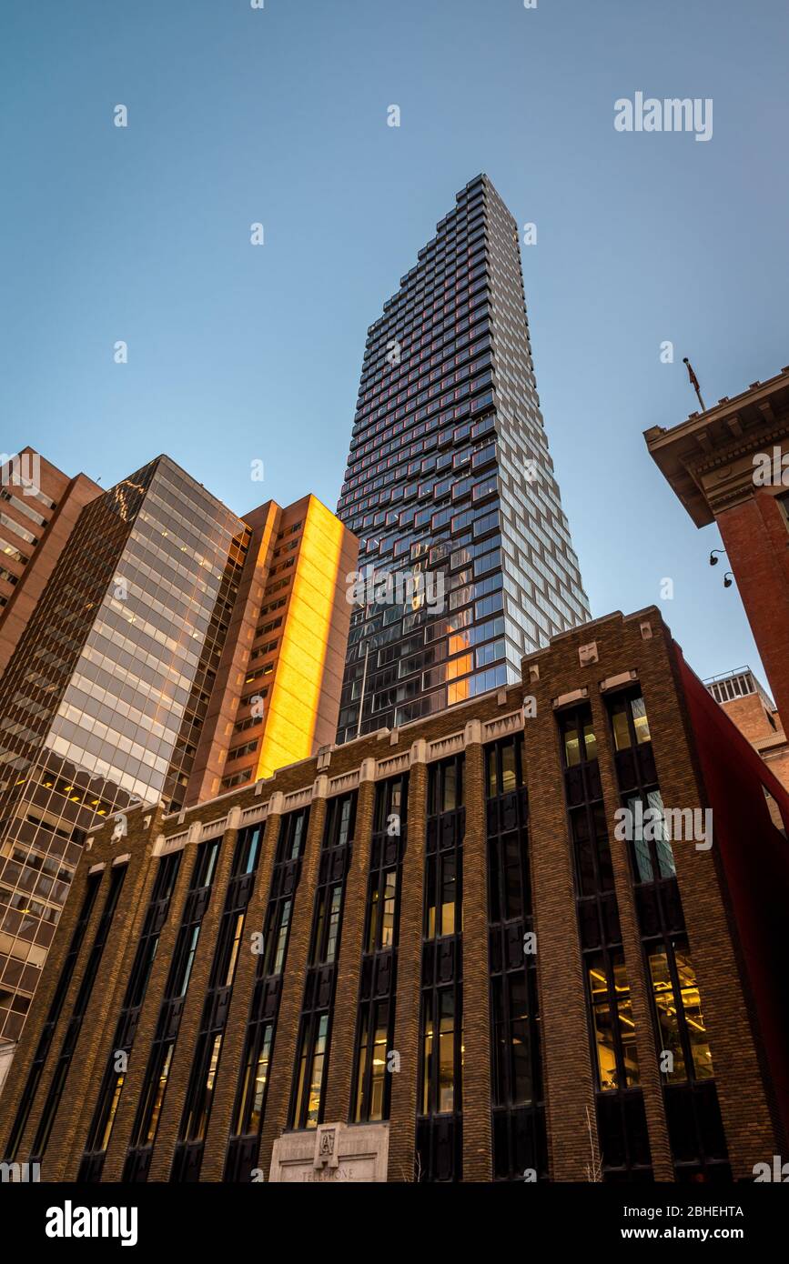 View of the new Telus Sky building stands out on the Calgary skyline ...
