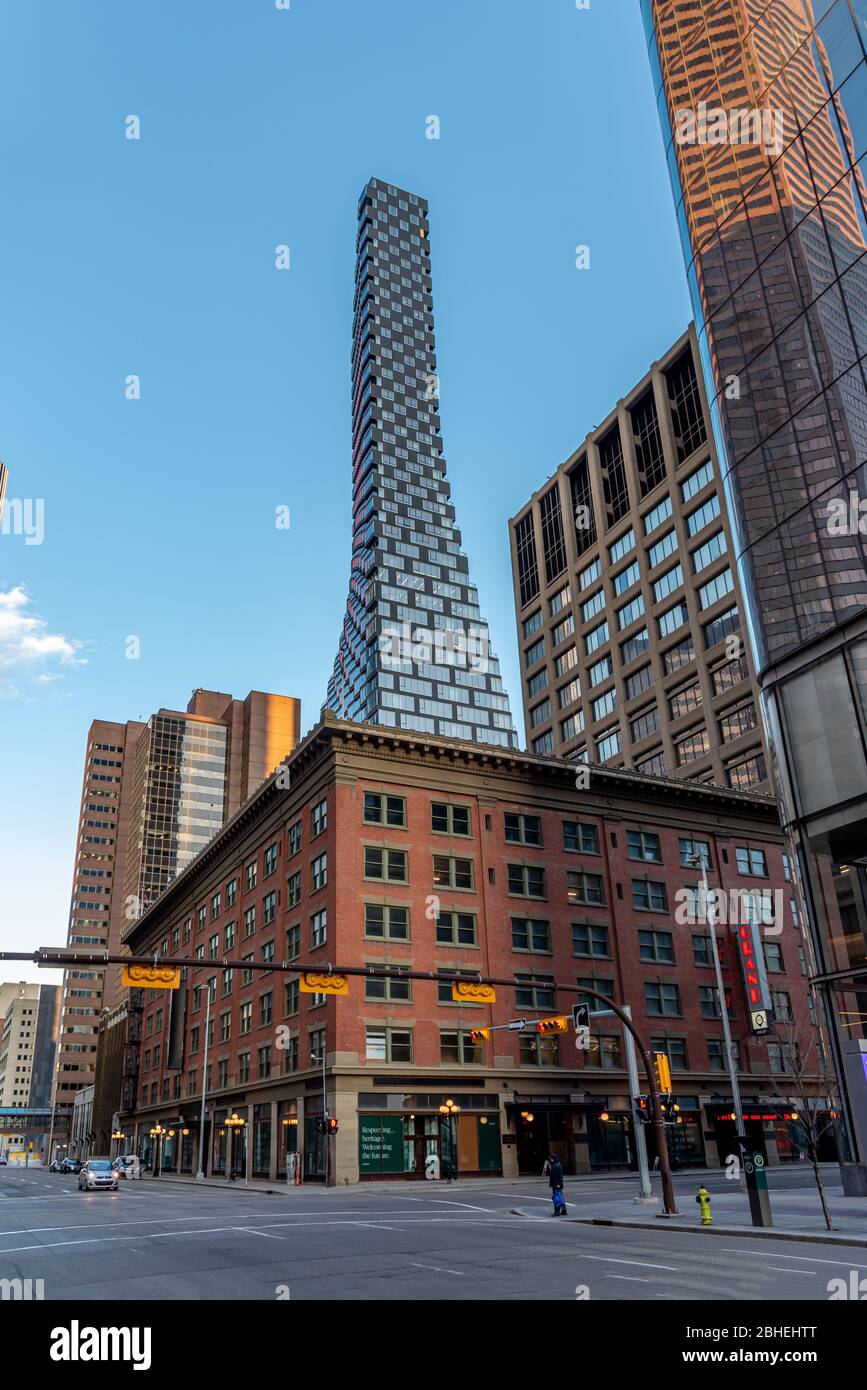 View of the new Telus Sky building stands out on the Calgary skyline ...