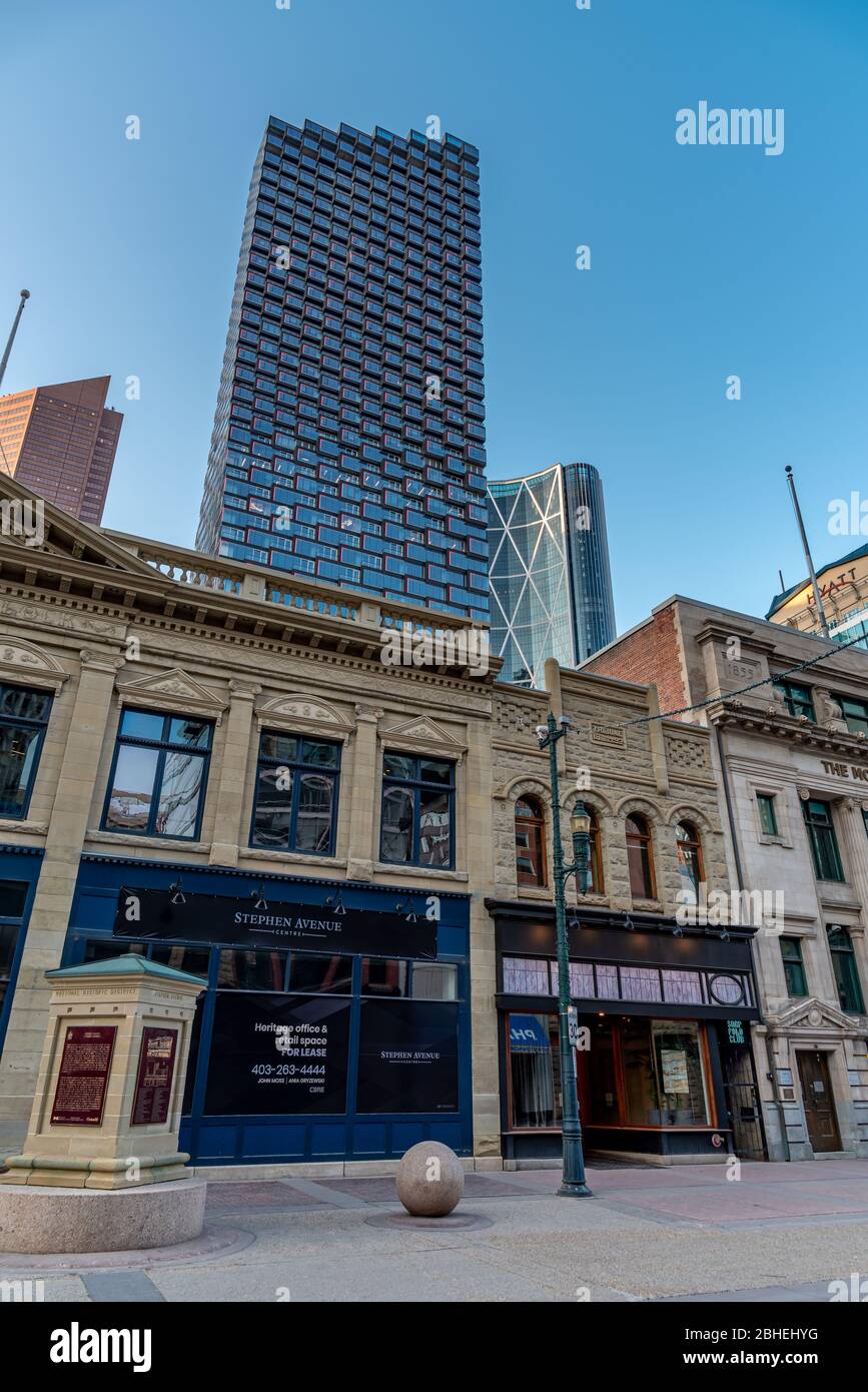 View of the new Telus Sky building stands out on the Calgary skyline ...