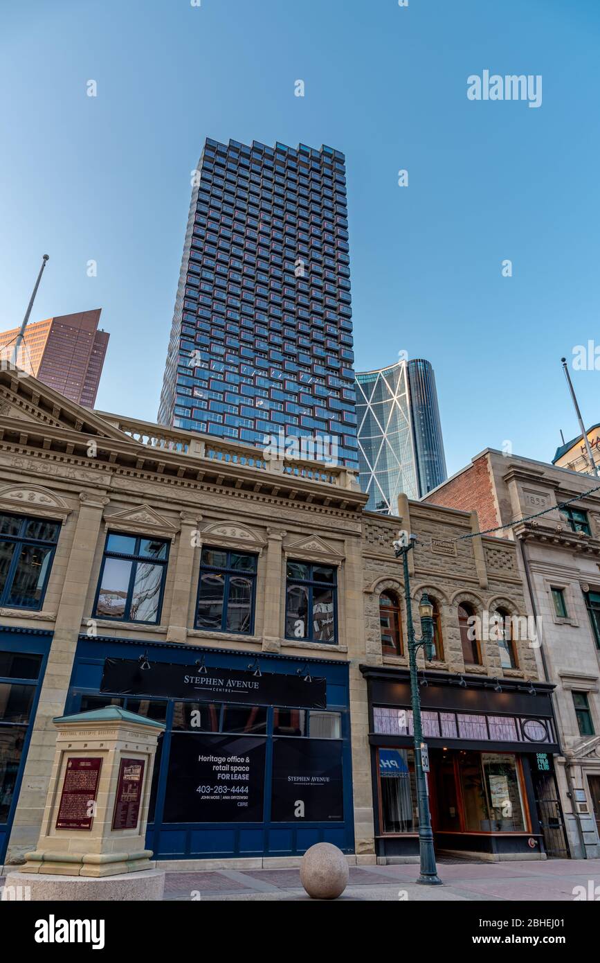 View of the new Telus Sky building stands out on the Calgary skyline ...