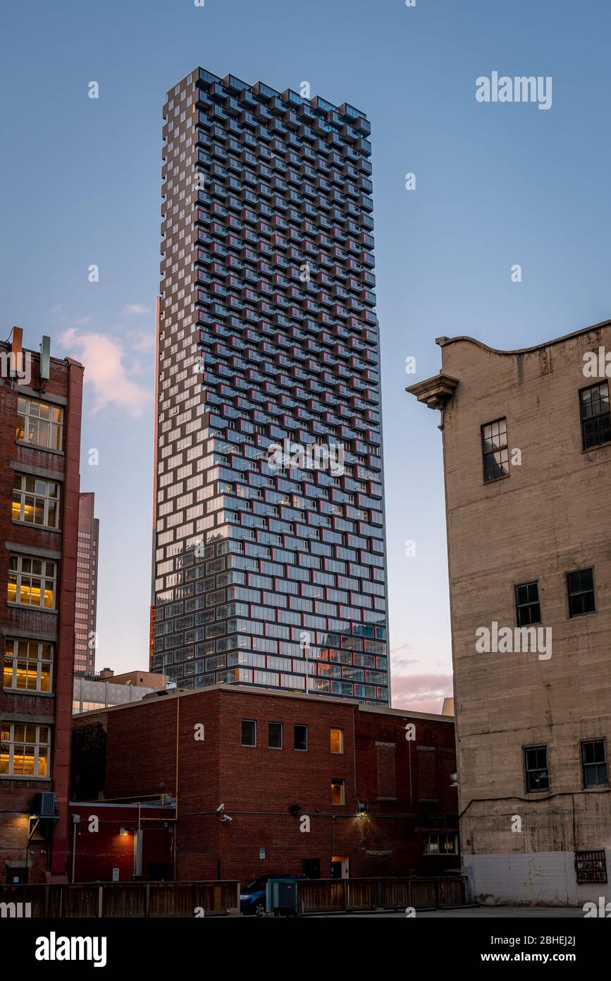 View of the new Telus Sky building stands out on the Calgary skyline ...