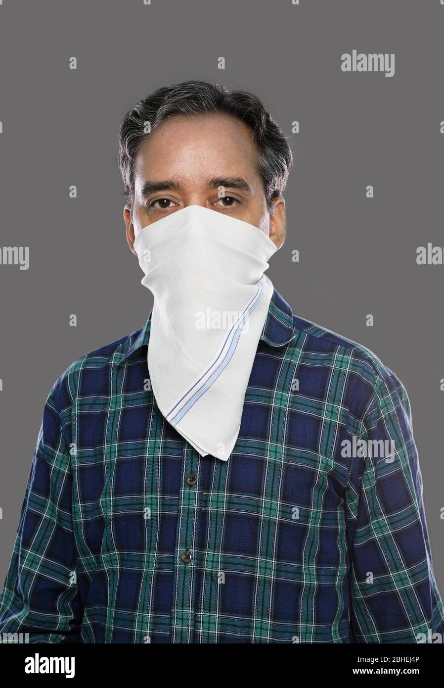 Indian Man with Handkerchief Mask for Covid-19 / Coronavirus Prevention ...