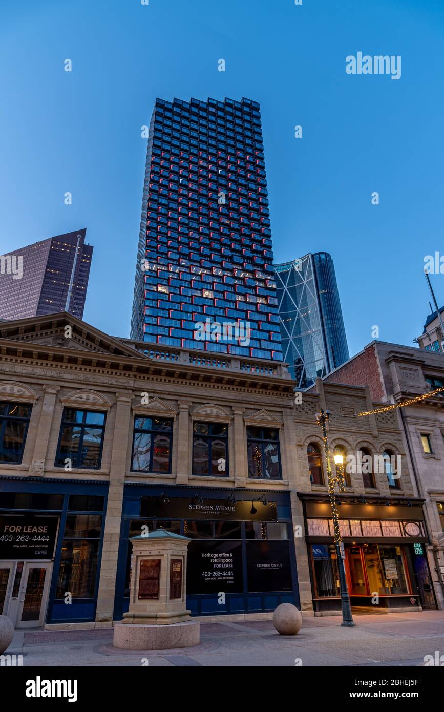 View of the new Telus Sky building stands out on the Calgary skyline ...