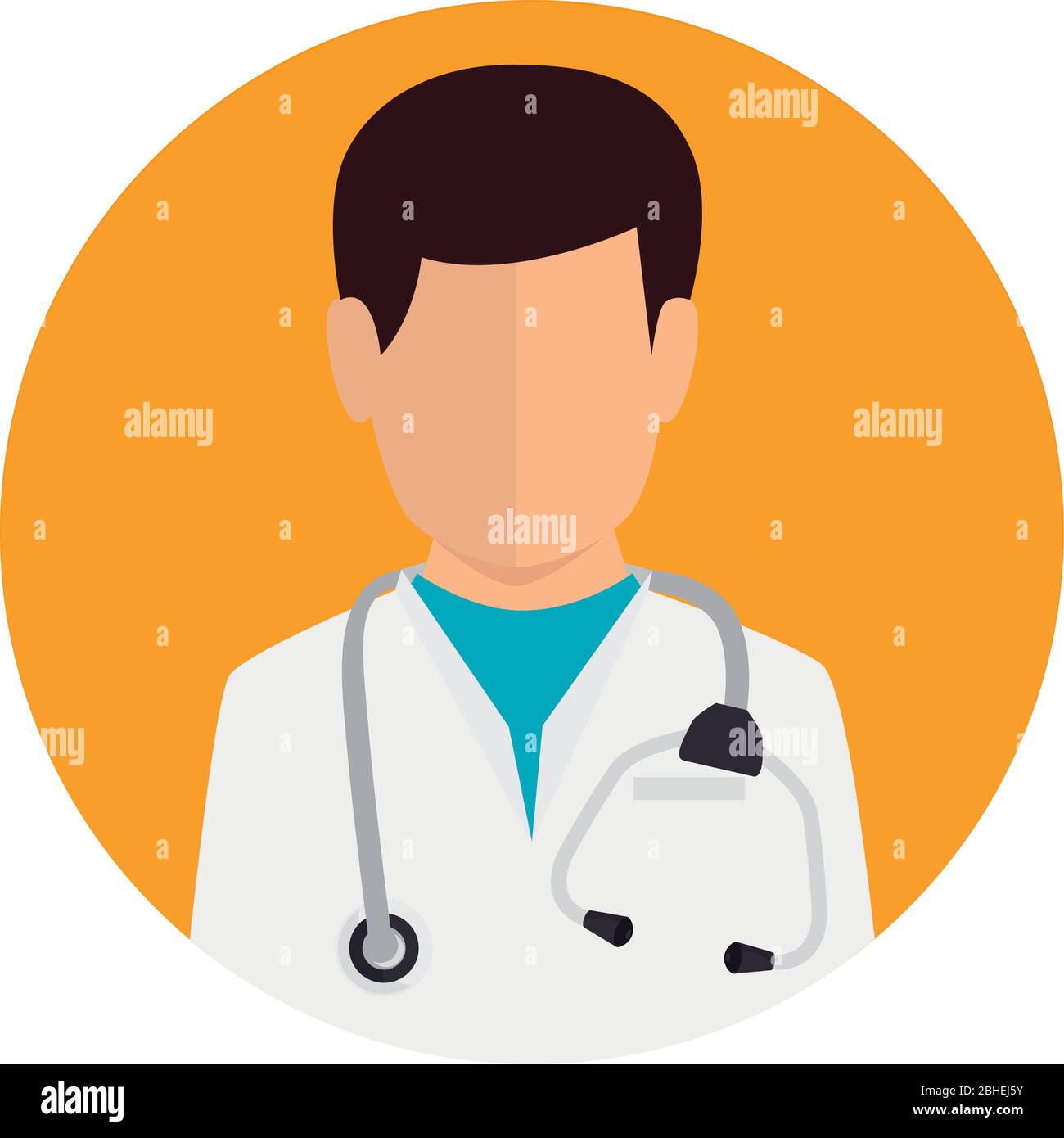 doctor male with stethoscope in frame circular Stock Vector Image & Art ...