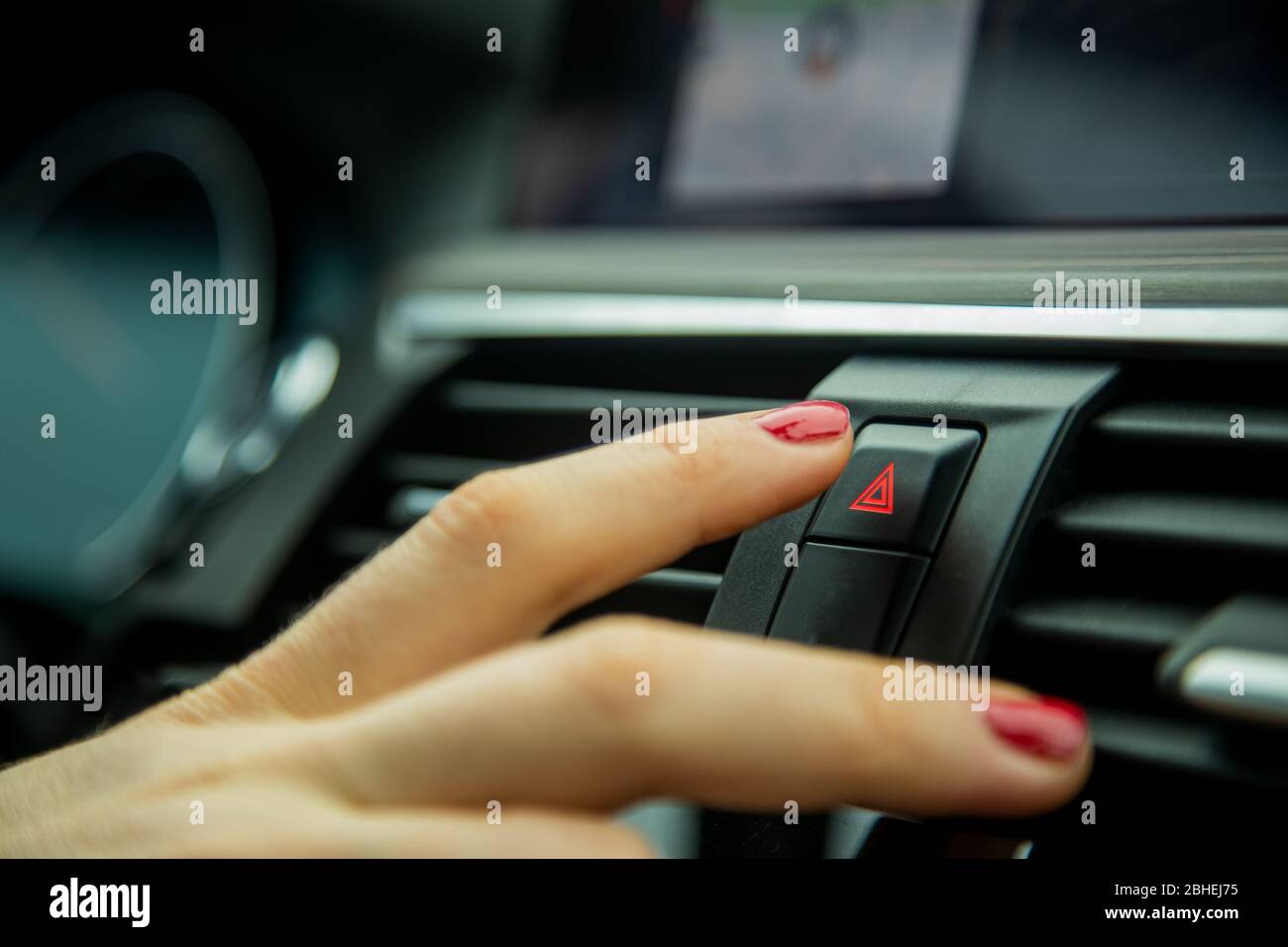 Car warning light female hi-res stock photography and images - Alamy