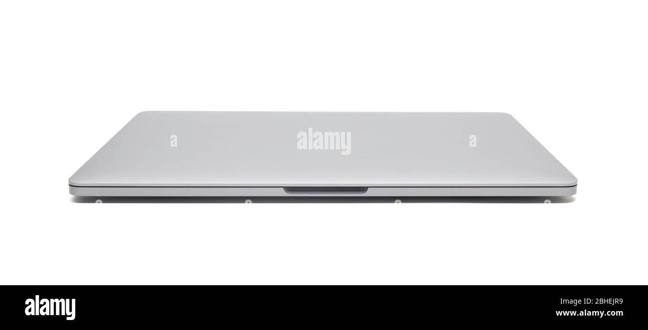 Closed laptop isolated on white background with clipping path Stock ...