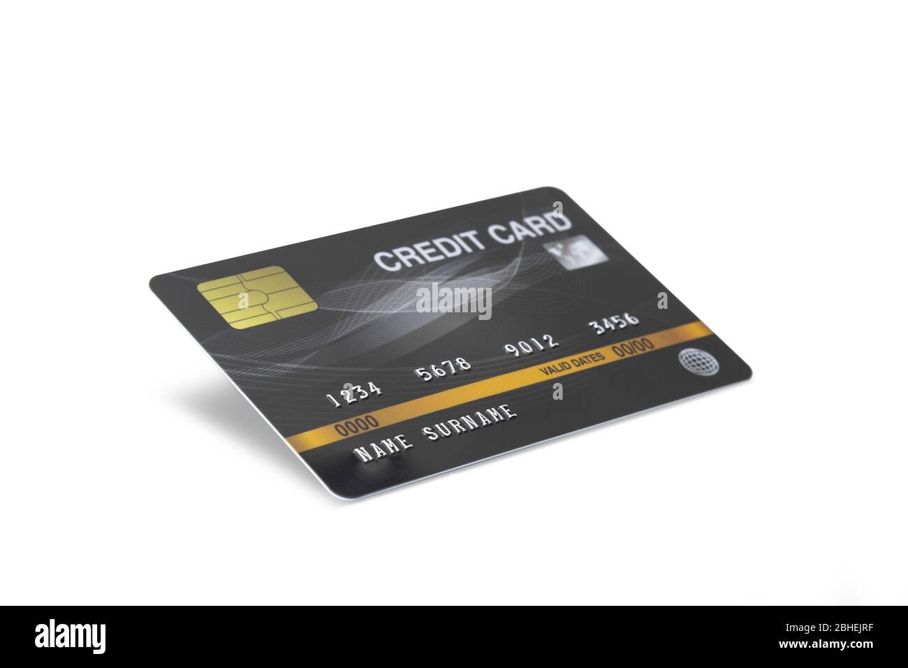 Black Credit Card isolated on white background with clipping path Stock ...