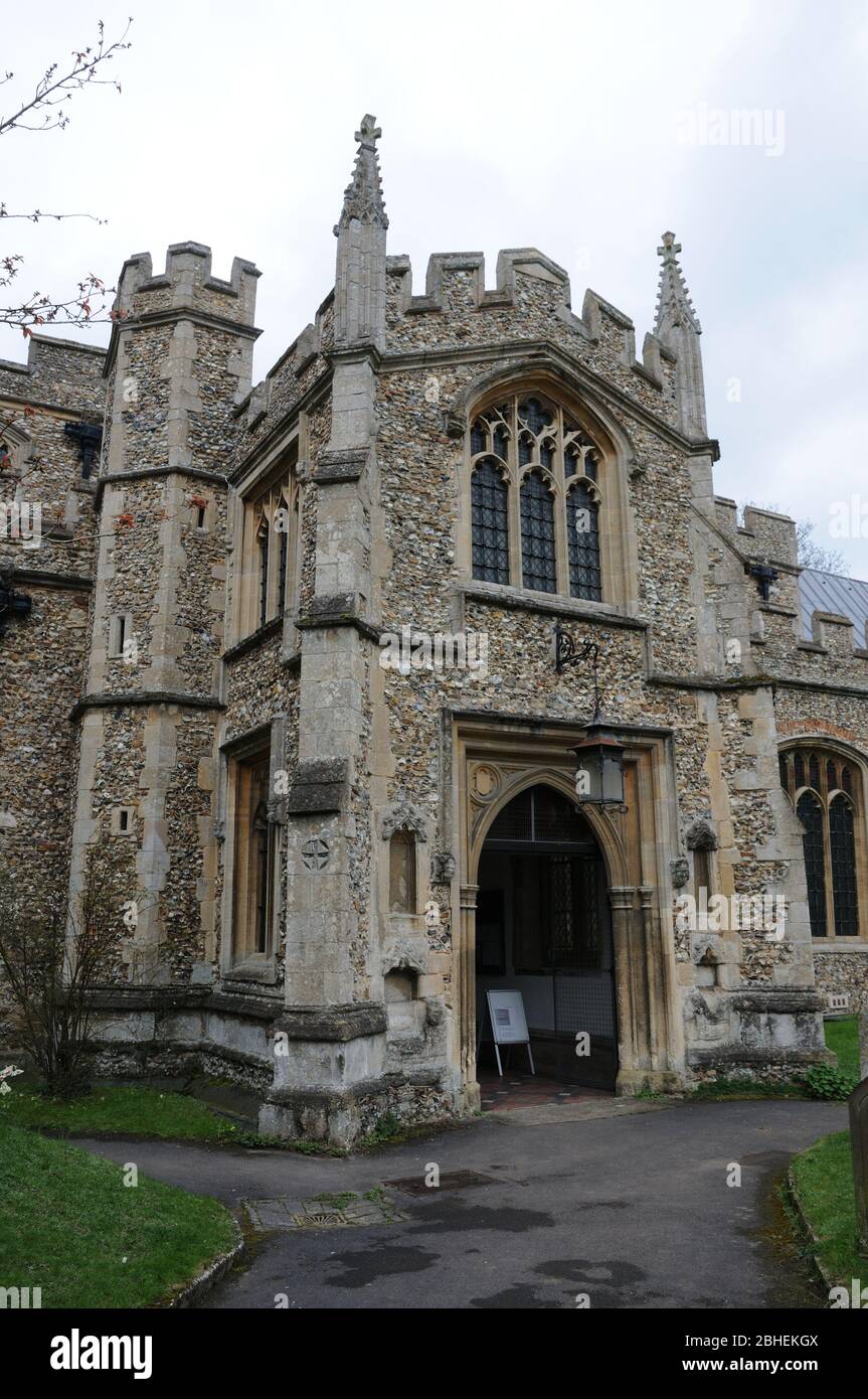St Mary the Virgin Church, Great Dunmow, Essex, lies in a churchyard ...