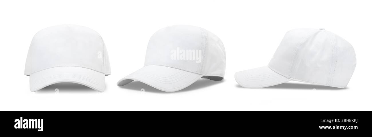White baseball cap isolated on white background with clipping path ...