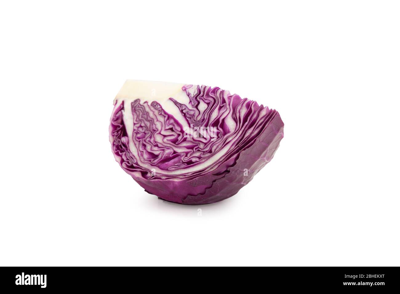 Slice red cabbage and half isolated on white background with clipping ...