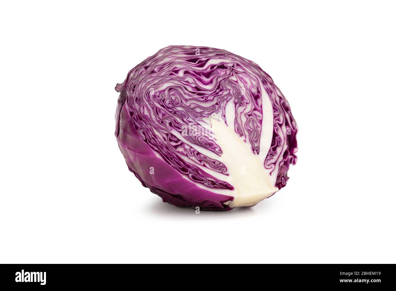 Half red cabbage and half isolated on white background with clipping ...