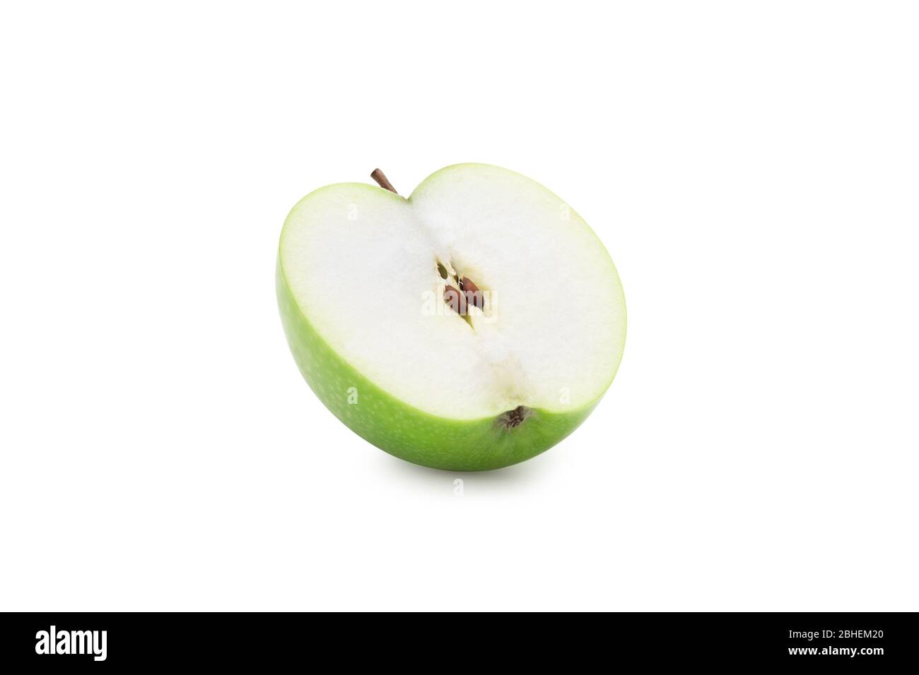 Half green apple isolated on white background with clipping path Stock ...