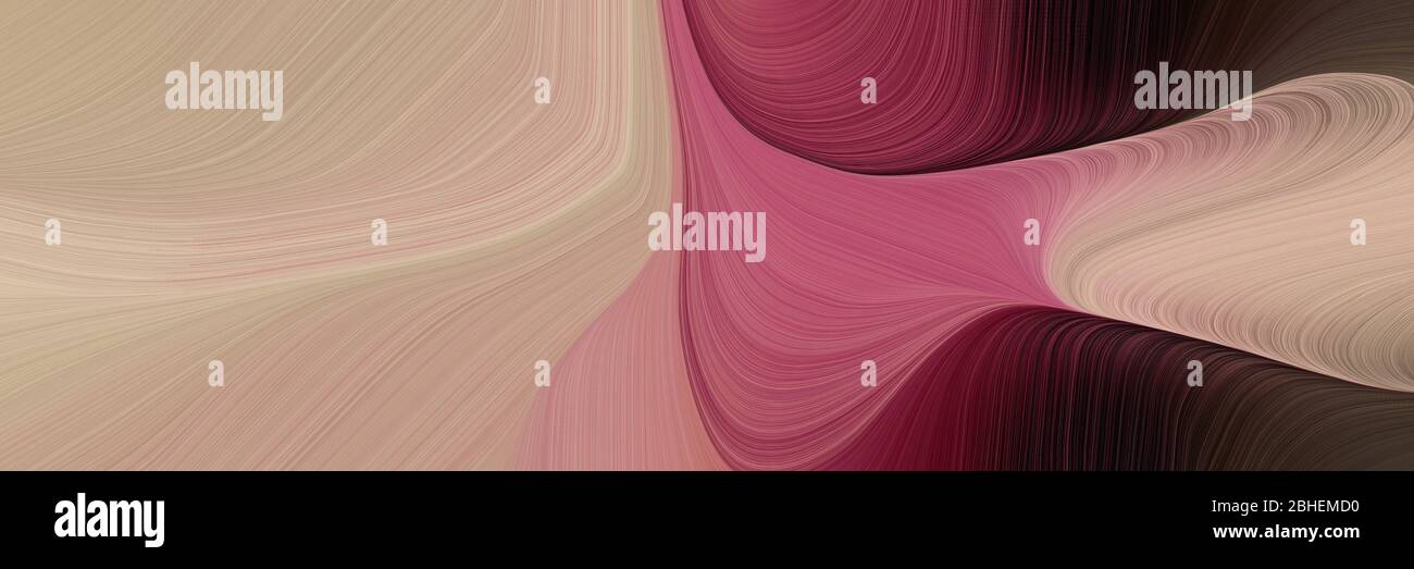 abstract flowing horizontal header with rosy brown, very dark pink and ...