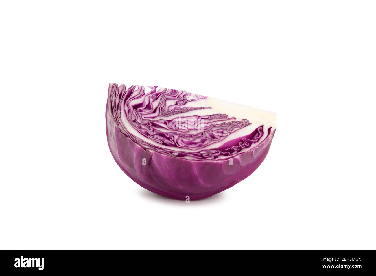 Slice red cabbage and half isolated on white background with clipping ...