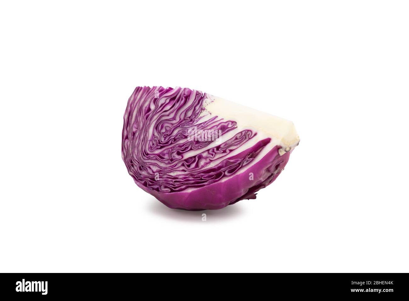 Slice red cabbage and half isolated on white background with clipping ...